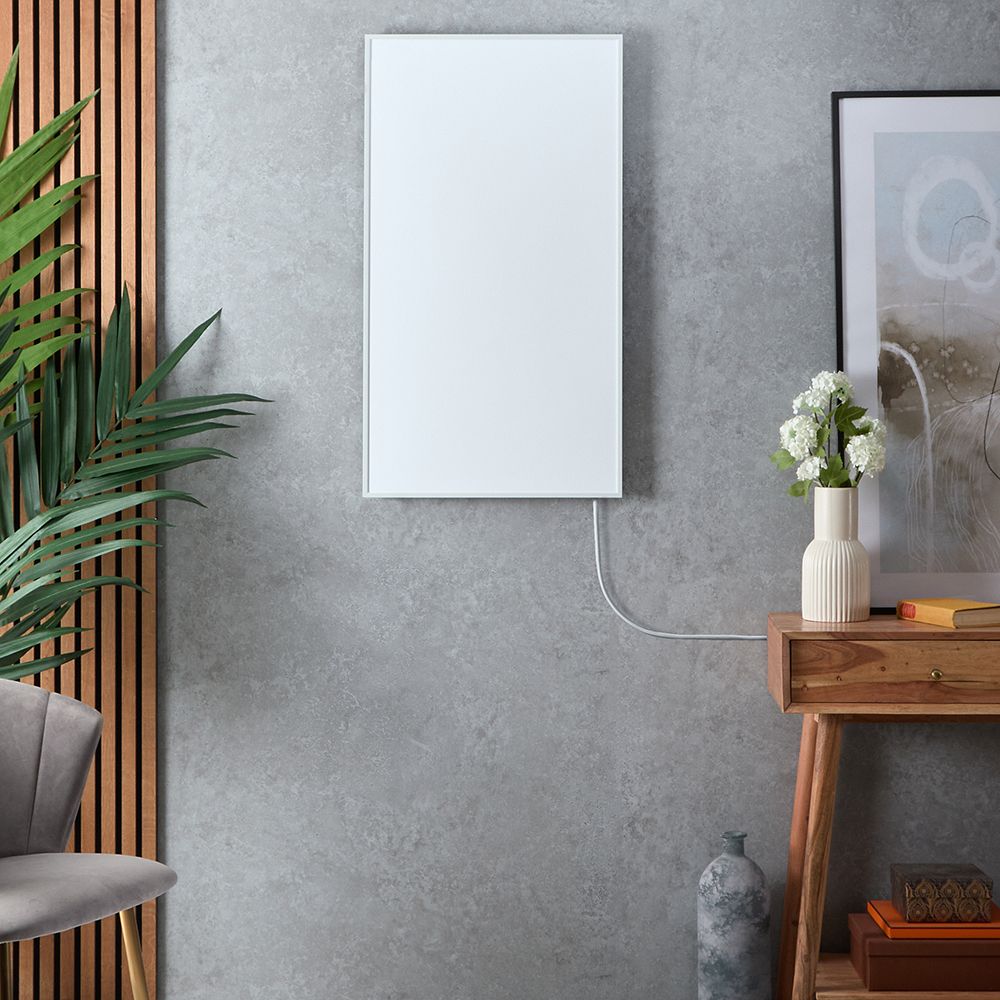 Smart-Infrarotheizung 505mm x 905mm mit Rahmen & EU-Stecker – Weiß - Teplo