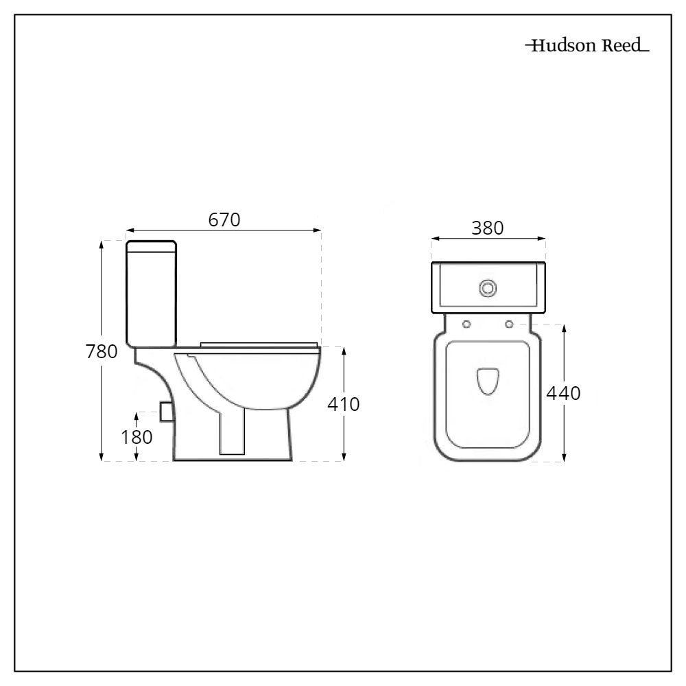 Stand-WC mit aufgesetztem Spülkasten & Spülknopf in Schwarz inkl. Sitz ...