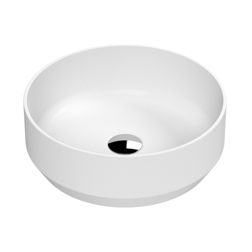 Aufsatzwaschbecken rund 350mm (ohne Hahnloch) - Mattweiß